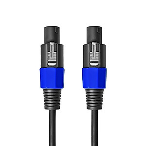 Yoico 2Pcs 25 Feet Professional Speakon to Speakon Cables Wire Speaker Audio Amplifier Cord 7mm with Twist Lock