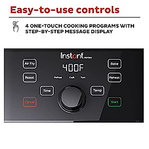 Instant 5.7-QT Air Fryer Oven with Accessories, From the Makers of Instant Pot, Customizable Smart Cooking Programs, Digital Touchscreen, Dishwasher-Safe Basket, App with over 100 Recipes