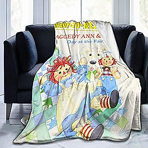 Raggedy Ann and Raggedy Andy Throw Blanket Suitable Ultra Soft Weighted Bedding Fleece Blanket for Sofa Bed Office 50"x40" Travel Multi-Size for Adult