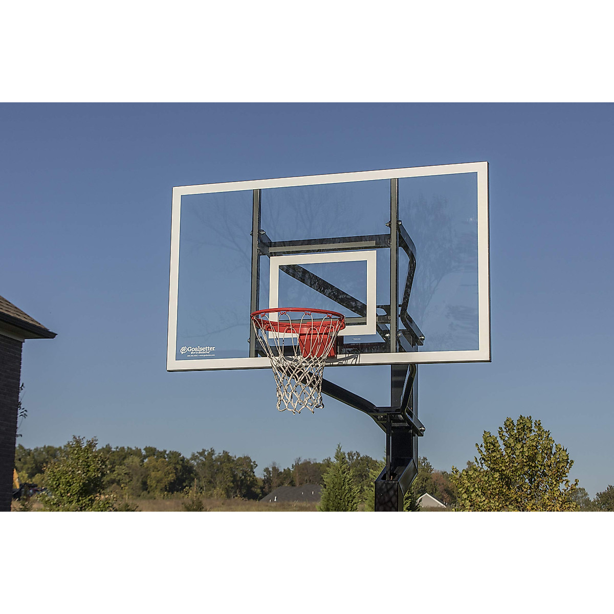 Goalsetter MVP 72" Acrylic In-Ground Height Adjustable Basketball Hoop System with Double Static Rim, Black (SS46072A2)