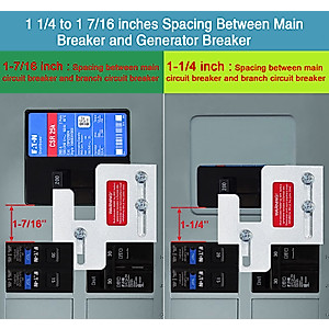 Generator Interlock Kit Compatible with Eaton Cutler Hammer BR SERIES 150 and 200 amp Panels, Generator Horizontal Electrical Interlock Kit, 1 1/4-1 7/16 inches Spacing Between Main and Branch Breaker