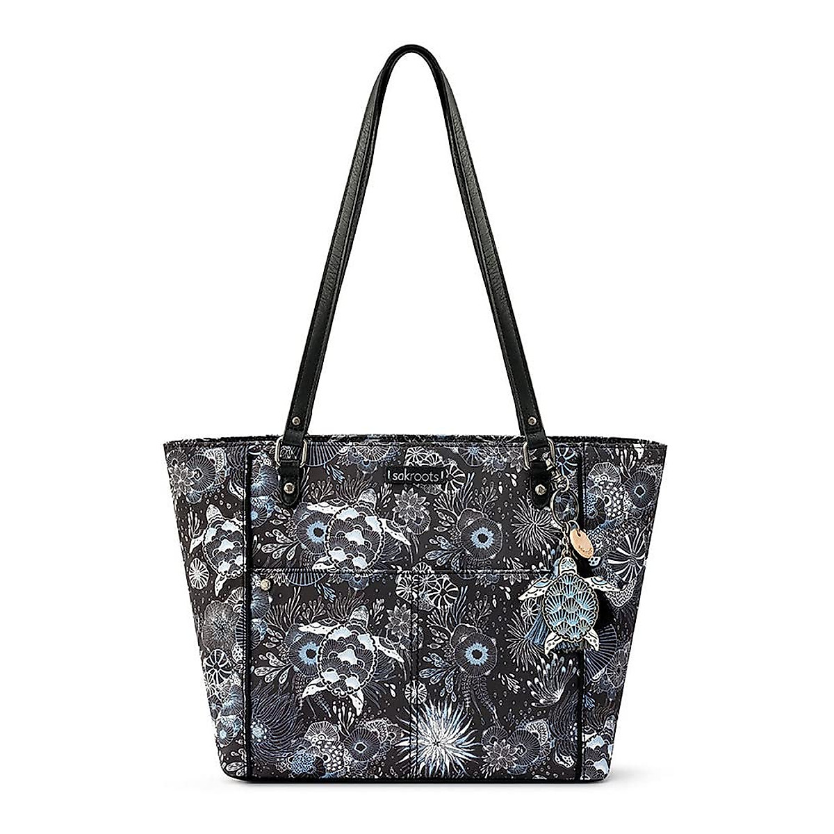 Sakroots Womens Tote Bag Eco-twill, & Closure, Design, in Eco twill Large Roomy With Zip Closure Sustainable Durable Design Lining Made from Recycled, Midnight Seascape, One Size US