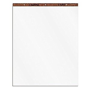 TOPS Easel Pad, 3-hole punched, white, 15 lb, plain white, 50 SH/PD, 2 per Carton (7903)