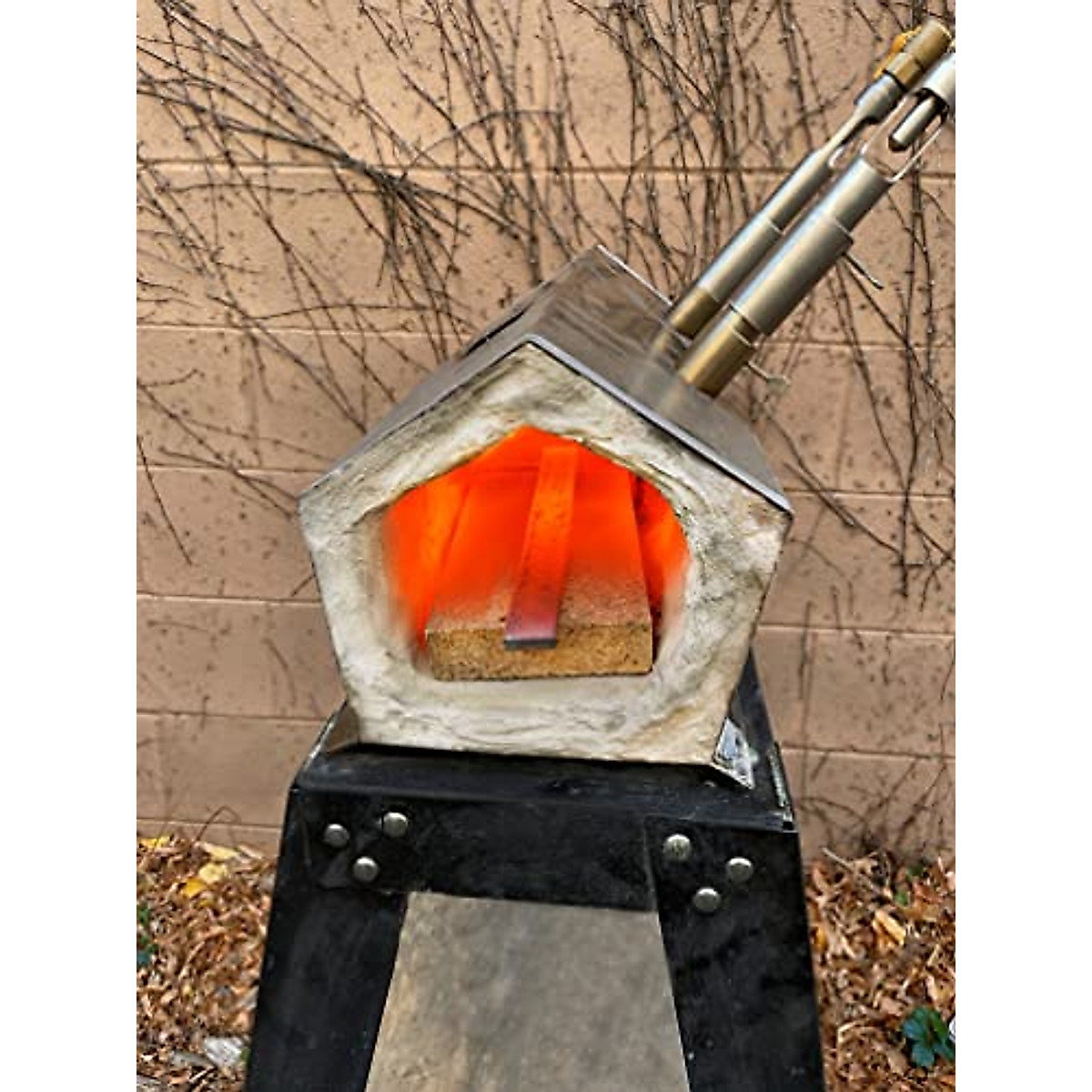 Mr Volcano Hero 2 - Portable Propane Forge (Complete Kit - Now with Superwool XTRA) MADE IN USA (Stainless Steel) Double Burner Artist Hobby Knife Making Tool Making Farrier Blacksmith