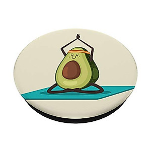 Yoga Avocado Kawaii Funny Pop Socket Cute PopSockets PopGrip: Swappable Grip for Phones & Tablets