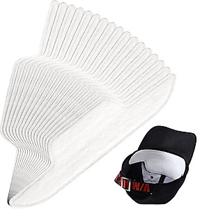 100 Pcs Hat Sweat Liner Golf Absorbent Sweat Pad Prevents Stains Odor Soft Hat Sweat Protector Disposable Hard Hat Sweatband Preservation Sticky Sweat Liner for Men Women Baseball Hat from Makeup