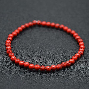 KIKILA 4mm Mini Gemstone Energy Bracelets Crushed Stone Beaded Bracelet Natural Stone Charm Beaded Small Couples Bracelets for Women