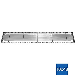 Shelving Inc. 10" d x 48" w x 64" h Chrome Wire Shelving with 5 Tier Shelves, Weight Capacity 800lbs Per Shelf