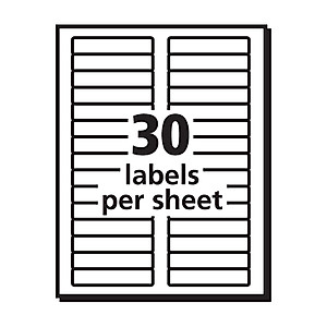 Avery 5266 Permanent Filing Labels, 1/3 Cut, 750/PK, RD/BE/GN/PE/YW