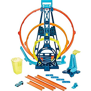 Hot Wheels Track Builder Playset Triple Loop Kit, Multiple Configurations, Connects to Other Sets, 1:64 Scale Toy Car
