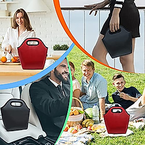 Gloppie Mini Lunchbox Small Lunch Bag for Men Leakproof Insulated Lunch Tote for Women Blue + Black