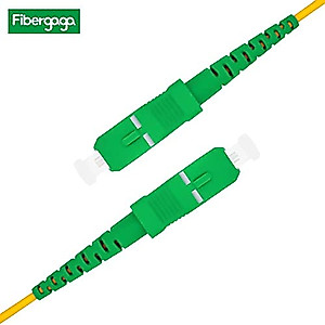 Fibergaga 2m(7ft) OS2 SC/APC to SC/APC Fiber Patch Cable Single Mode Fiber, Simplex, Length Option: 0.5M(1.6ft)-100m(328ft) 9/125µm Fiber Optic Cable, OS1/OS2 Compatible-1 Pack