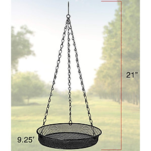 Sorbus Bird Feeder Hanging Tray, Seed Tray for Bird Feeders, Great for Attracting Birds Outdoors, Backyard, Garden (Black)