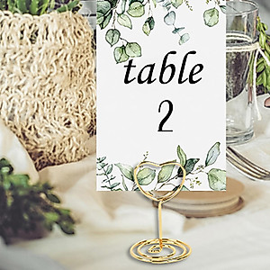 WOHENI 20Pcs Mini Table Number Holders,Place Card Holder,Wire Picture Holder,Small Size Table Card Holders,Photo Holder for Centerpieces,Wedding Reception,Party, Birthday (Gold)