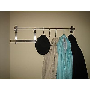 Premium stainless steel Grundtal Rail Towel Utility Rack 23.5 inch with 10 hooks