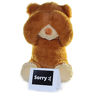 Cutest I'm Sorry Gift for Her & Him - The I'm Sorry Teddies - Embarrassed Adorable Super Soft Stuffed Animal Plush Toy - Unique Cute Forgive Me Apology Teddy Bear Gift for Kids and Adults - Brown