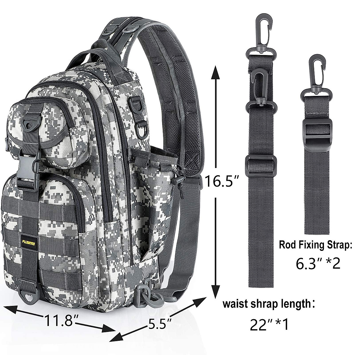 PLUSINNO Fishing Rod and Reel Combos and Fishing Tackle Backpack Storage Bag,Carbon Fiber Telescopic Fishing Rod with Reel Combo,Fishing Gear Bag,Water-Resistant Fishing Backpack with Rod Holder