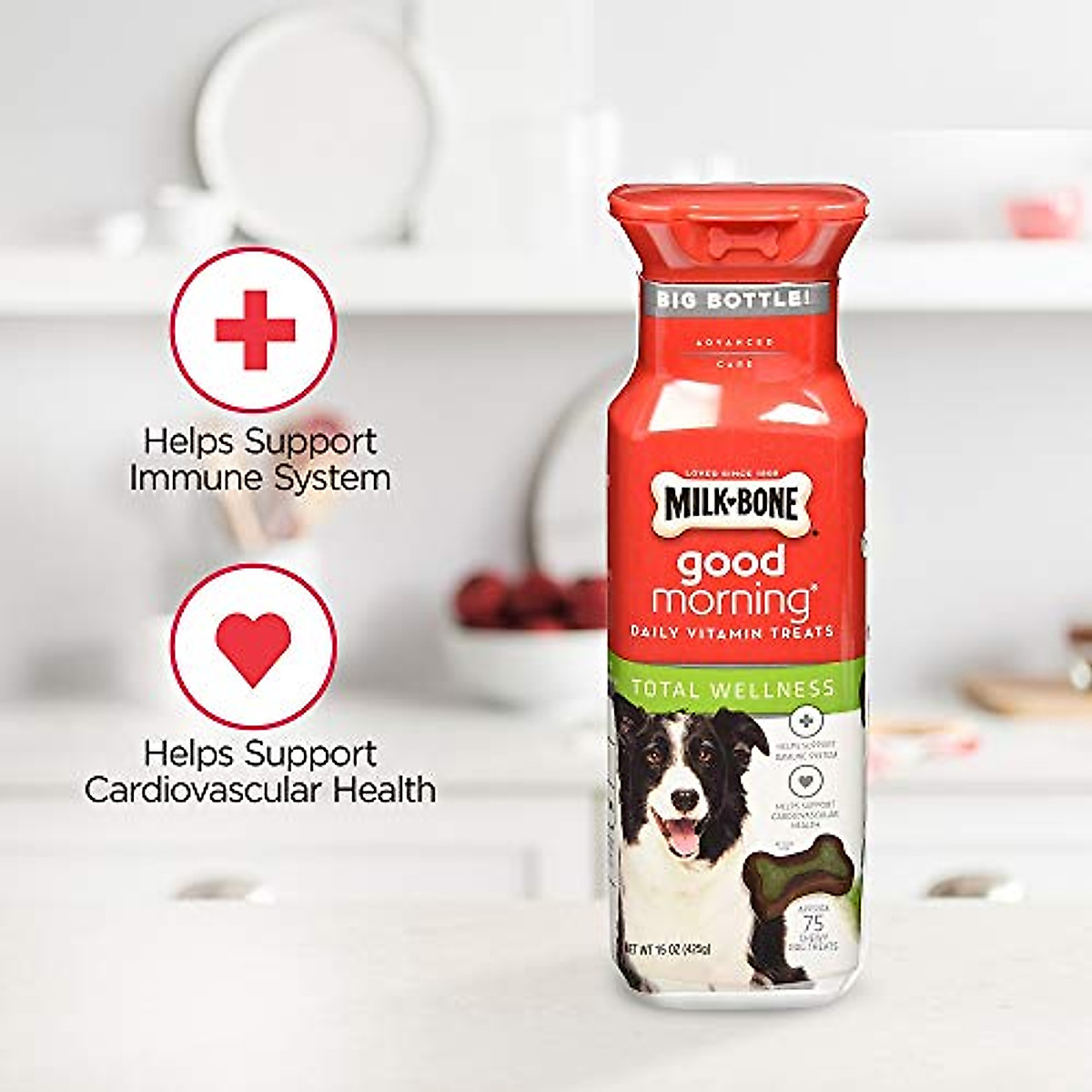 Milk-Bone Good Morning Daily Vitamin Dog Treats for Total Wellness, 15 Ounces