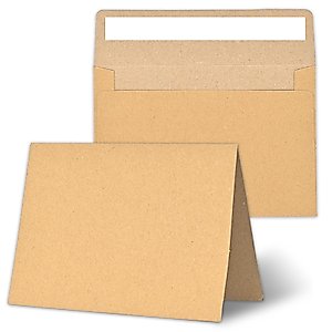 30 blank cards and envelopes each, thank you blank greeting cards and envelopes, brown A4 blank cards, 4x6 envelope invitations, suitable for printing custom, suitable for various occasions DIY