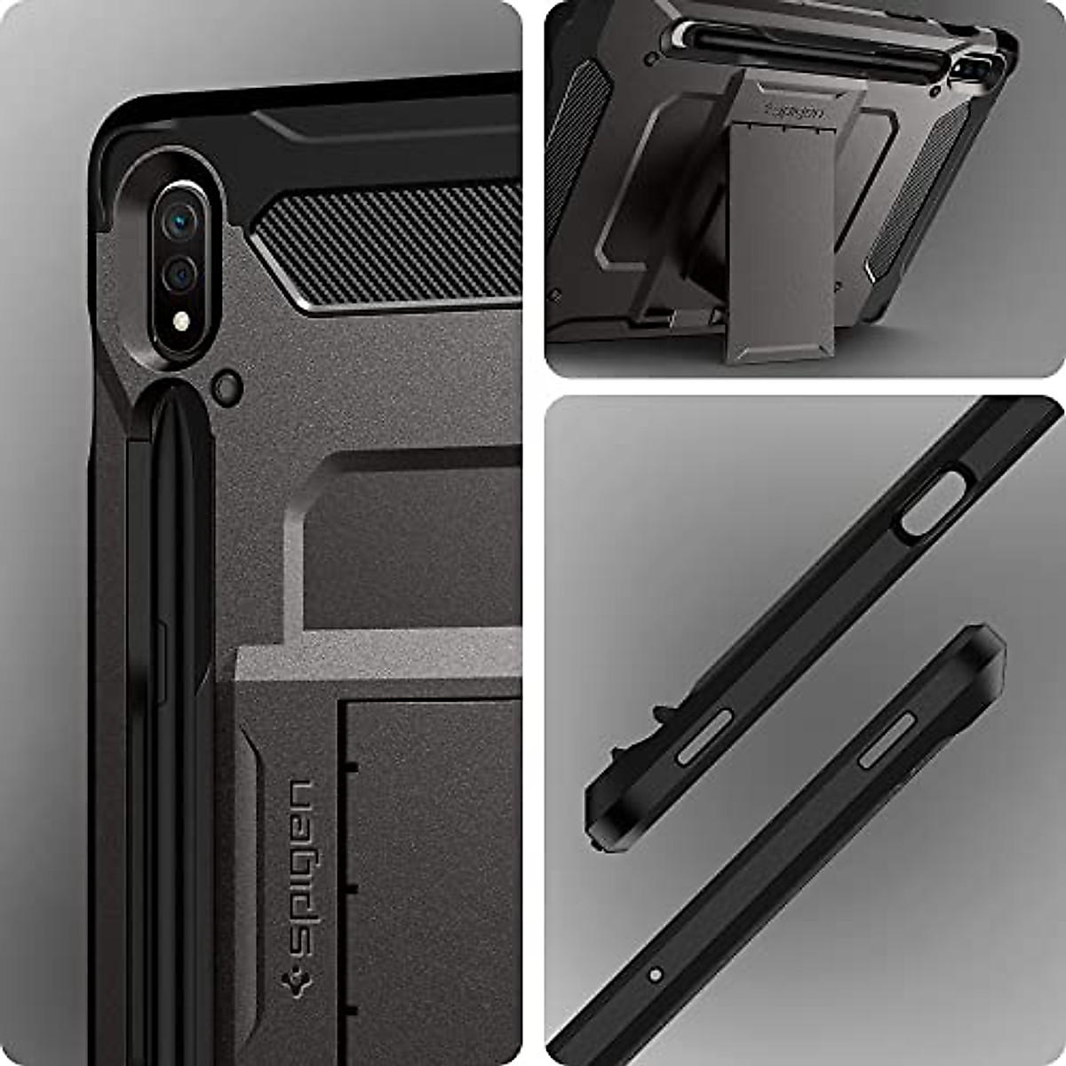 Spigen Tough Armor Pro Designed for Galaxy Tab S8 Case (2022) / Galaxy Tab S7 Case (2020) with S Pen Holder - Gunmetal