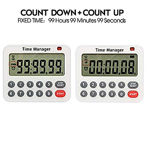 AIMILAR Digital Kitchen Timer - Magnetic Count Up Down Direct Entry Cooking Timer with Loud Alarm, Auto Shut-Off & Memory Function, 99 Hrs 99 Mins 99 Secs, 10 Key Timer for Cooking, Exercise, Games