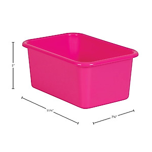 Teacher Created Resources Pink Small Plastic Storage Bin 6-Pack (TCR2088576)