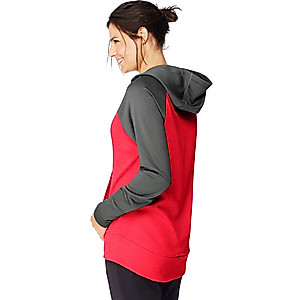 Hanes Women's Sport Performance Fleece Pullover Hoodie, Awesome Blue Solid/Awesome Blue Heather, XL