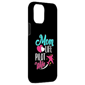 iPhone 14 Pro Max Pilot Wife Mom Airplane Aviation Flying Helicopter Graphic Case