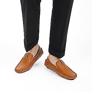 Bruno Marc Men's Tan Driving Moccasins Penny Loafers Slip on Loafer Shoes Size 9.5 BM-Pepe-2