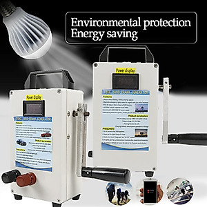 Portable Hand Crank Generator, TK150W-C 150W High Power Charger Emergency Power Supply Charger Travel Mobile Phone Charging Notebook Charging Light Source Electrical Appliances(12V DC)