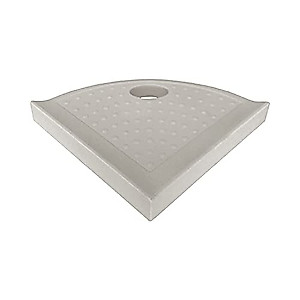 Questech Décor 8 Inch Corner Shower Shelf and 5 Inch Shower Caddy Foot Rest, Metro Flatback Wall Mounted Bathroom Shower Organizer, Gray Matte