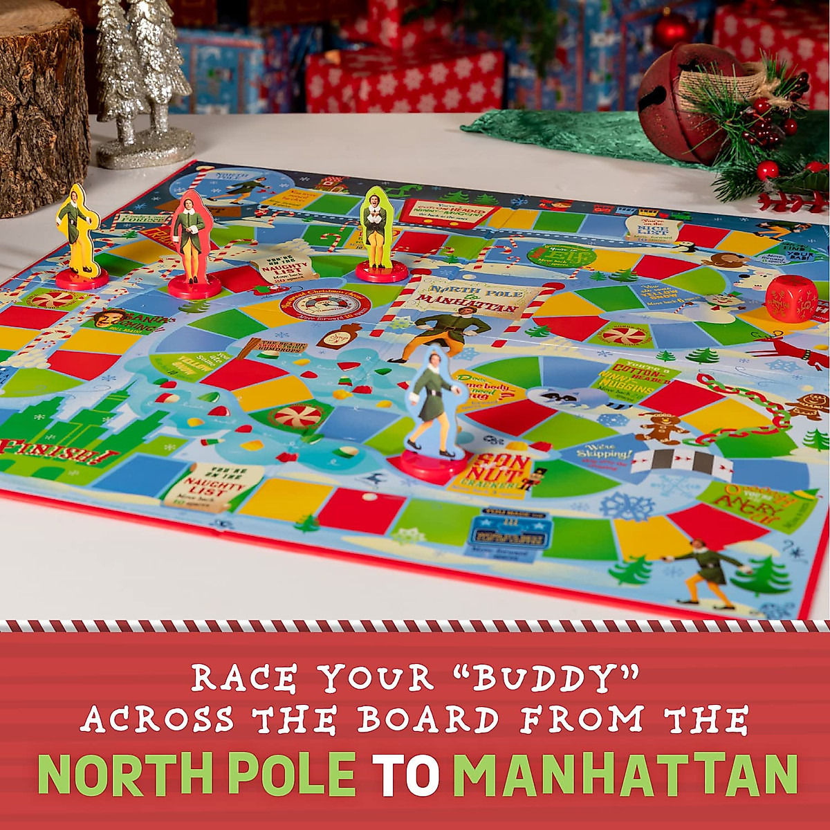 Paladone Buddy The Elf Game - 2-4 Players - Ages 8+ - Christmas Board Game Officially Licensed Elf Movie Merchandise