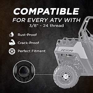 Southern Powersports Tapered Lug Nuts Set, 16-Piece Black Lug Nut Set, Replacement Wheel Nuts for Polaris Ranger and RZR, 3/8 inch-24 Thread Pitch, 14mm Hex Head, Alloy Steel