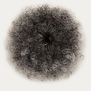 MOONSHOW Ombre Grey Afro Puff Drawstring Ponytail Natural Kinky Curly Ponytail Hair Extension for Black Women African American short Kinky Ponytail Drawstring(Ombre Grey)