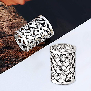 Joyci 3pcs Retro Women's Scarf Ring Clip Slide in Gold Silver Tone Metal Antiqued Hollow Tube Chiffon Buckle (Silver)