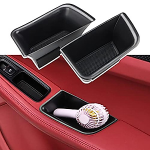 MARCHFA Car Door Tray Organizer Compatible for 2015-2022 2023 Porsche Macan Accessories Interior Car Door Handle Insert Pocket Storage Box