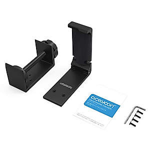 aceyoon Dual Headphone Stand, Under Desk Hanger, 360 Degree Rotatable Dual Headset Holder with Adjustable Clamp, Table Hook for Bag/Backpack/Gaming Headphone