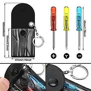 24 Pcs Mini Screwdriver Set Keychain Screwdriver Keychain Tool Bulk and LED Lights Keychain, three Mini Screwdrivers in a Portable Pouch with Snap and Hook Repair Kit for Party Favor