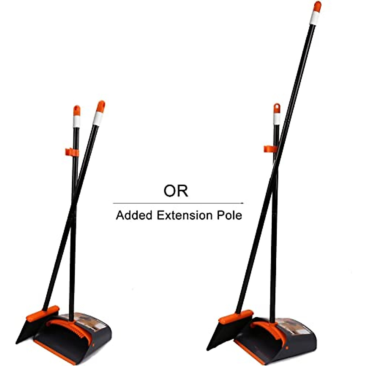 Broom and Dustpan/Dustpan with Broom Combo with 52" Long Handle for Home Kitchen Room Office Lobby Floor Use Upright Stand Up Broom and Dustpan Set for Home