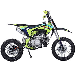 X-PRO 125cc Kids Dirt Bike Pit Bike Youth Dirt Pit Bike with 4-Speed Semi-Automatic Transmission, Big 14"/12" Tires! (Green)