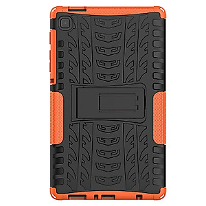 DWaybox for Samsung Galaxy Tab A7 Lite Case 2021 8.7 inch SM-T225/T220, Hybrid Armor Heavy Duty 2in1 TPU + PC Combo Dual Layer Rugged Shockproof Protective Cover Case with Kickstand -Orange