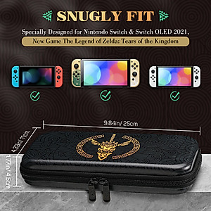 MoKo Carrying Case for Nintendo Switch OLED/Nintendo Switch, Hard Shell Travel Carry Case w/10 Games Slots, Switch Case for Tears of The Kingdom & Nintendo Switch Accessories -Black