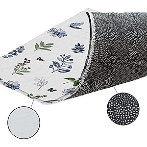 Welcome Doormat Green Leaf Flowers Butterfly White,Rubber Backing Kitchen Carpet Pastoral Botanical,Durable Washable Entry Rugs for Bedroom Dining Room Front Door Decor 16x24In