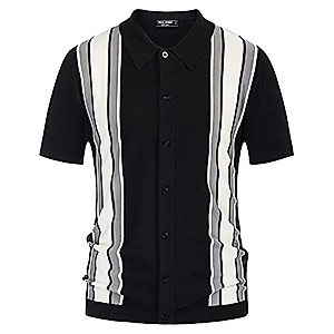 PJ PAUL JONES Men's Modern/Fitted, Black, Large