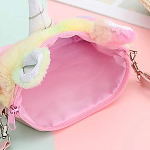 2pcs Little Girl Unicorn Purses Toddler Purses,1pcs Mermaid Bag with Cat Ear Hair Clips/Elastic Hair Ties and Plush keychain