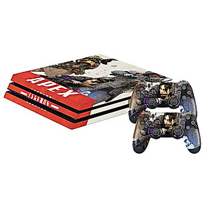 PS4 Pro Skins - Decals for PS4 Controller Playstation 4 Pro - Stickers Cover for PS4 Pro Controller Sony Playstation Four Pro Accessories with Dualshock 4 Two Controllers Skin - Apex