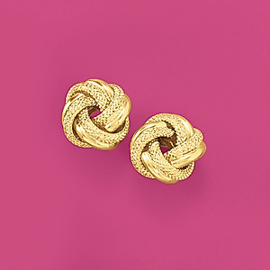 Ross-Simons Italian 18kt Yellow Gold Love Knot Earrings