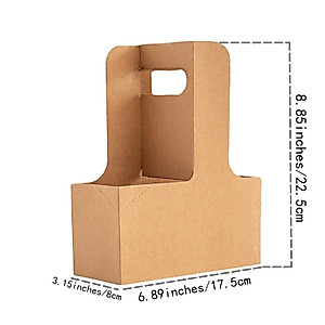 Enorteen 25 Pcs Kraft Paper Flower Gift Bags Handle Bouquet Bags Coffee Drink Carrier Bags Floral Gift Bags for Thanksgiving Birthday Wedding Party Favors