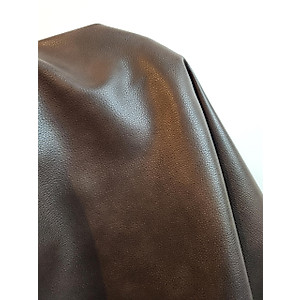 NAT Leathers | Pebblegrain Vegan Leather PU (Peta Approved Vegan) | 1 Yard (36 inch x 54 inch) Cut by Yard | Synthetic Pleather 0.9 mm Upholstery | 36"x54" (Cacao Brown)