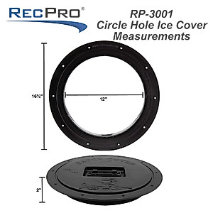 RecPro Ice Fishing Round Hole Cover Lid Catch Cover CC01 | for Fish Houses | Ice Fishing Gear and Accessories